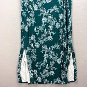 J. Jill | Dresses | Jjill Maxi Dress Womens Large Teal Floral Botanical ...